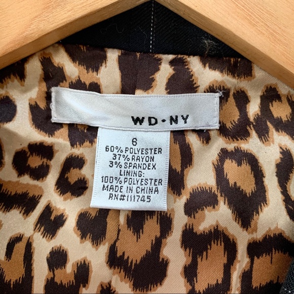 WD.NY | Jackets & Coats | Wd Ny Pin Stripe Blazer With Animal Print ...